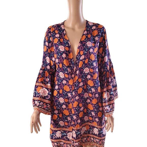 Umgee USA | Sweaters | Umgee Usa Kimono Duster Mixed Floral Ml Bohemian ...